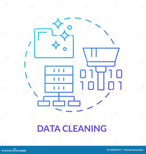 Data Cleaning Blue Gradient Concept Icon Stock Vector Illustration Of Removing Science 248053871