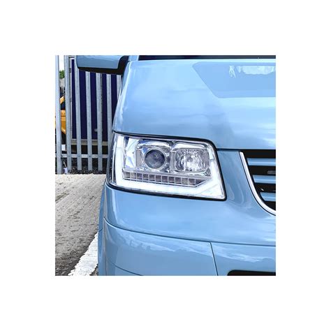 T5 V2 LED DRL Sequential Dynamic Indicator Headlights In Chrome B 674 80