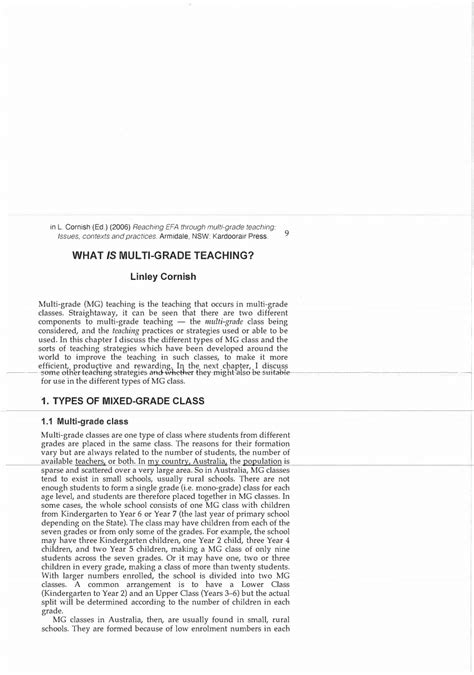 Pdf What Is Multigrade Teaching