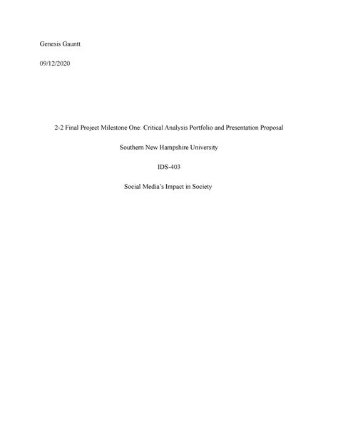 2 2 Final Project Milestone One Critical Analysis Portfolio And Presentation Proposal Genesis