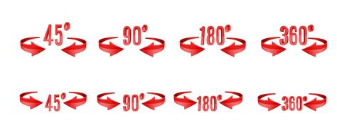 Premium Vector Red Glossy 3d Curve Arrows And Rotation Angle Degrees Sing Arrow Vector Icon