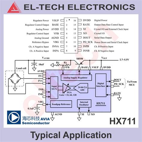 Hx711 24 Bit Analog To Digital Converter Adc Pinout 52 Off