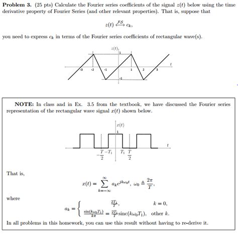 Solved Calculate The Fourier Series Coefficients Of The