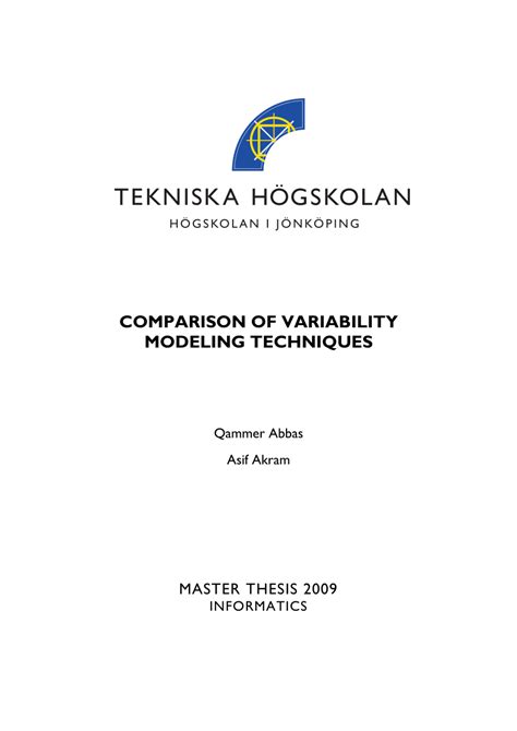 Pdf Comparison Of Variability Modeling Techniques