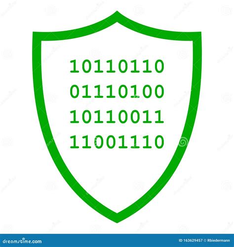 Binary Shield Security And Data Privacy Protection Shield And Lock Over
