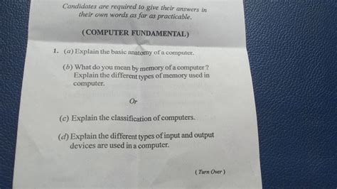 computer fundamental question paper pdf at melva duran blog