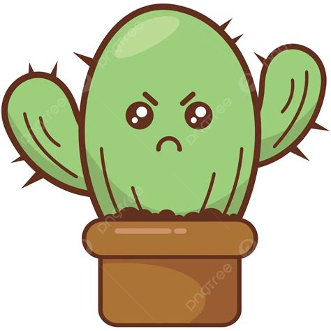 Cactus Enojado Vector Png Enfadado Cactus Verde Png Y Vector Para Descargar Gratis Pngtree