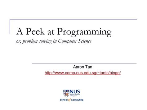 ppt a peek at programming or problem solving in computer science