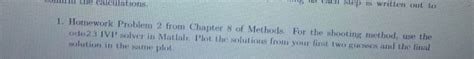 Solved Problem Set Chapter 8 Shooting Method Section 84