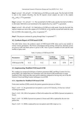 A REVIEW OF LOW POWERAND AREA EFFICIENT FSM BASED LFSR FOR LOGIC BIST PDF