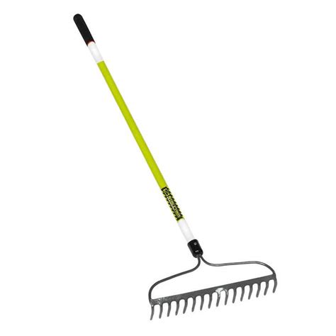 Structron Bow Rake With 60 Safety Green Fiberglass Handle