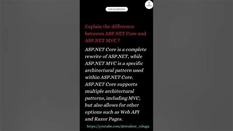 Explain The Difference Between Aspnet Core And Aspnet Mvc Smartedgeyyr Aspmvc Youtube