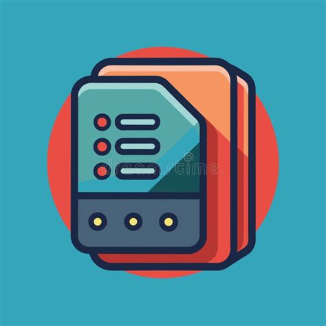 Simplified Icon Representing A Data Storage Device With A Long Shadow On A Plain Background