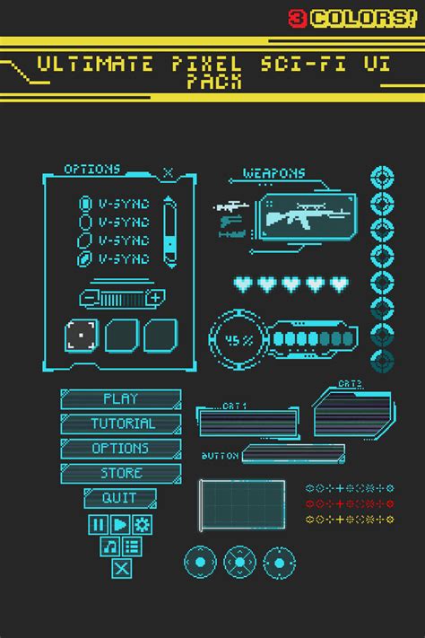 Ultimate Pixel Sci Fi Gui In 2025 Pixel Art Games Pixel Art Tutorial Pixel Art Design