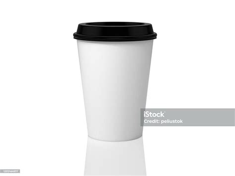 검은 뚜껑이있는 흰색 종이 컵의 3d 그림 0명에 대한 스톡 사진 및 기타 이미지 0명 3차원 형태 공란 Istock