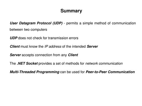 Ppt Udp Client Server Network Communications With Socket Class Powerpoint Presentation Id