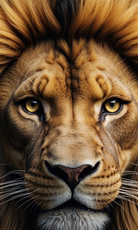Lion Wallpaper 4k Mane Ai Art Black Background