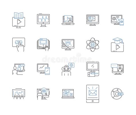 Mobile Devices Line Icons Collection Smartph Tablet Phablet