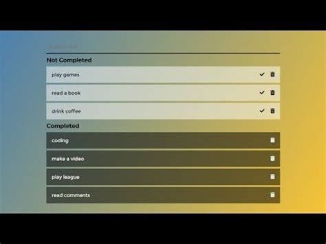Awesome To Do List Using HTML CSS JQuery Css Tutorial Web Development Design Jquery