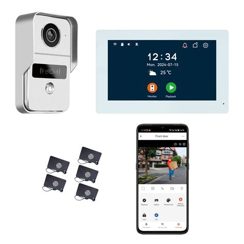2 Wire Video Doorbell Intercom System 101 Inch Touch Screen With Nigh