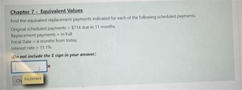 Solved Chapter 7 Equivalent Values Find The Equivalent