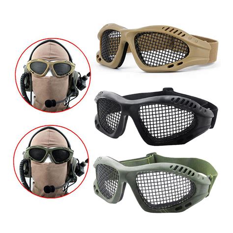 Hk Combat Goggles Eyewear Steel Wire Mesh Net Glasses Shock Resistance