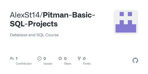 Github Alexst Pitman Basic Sql Projects Database And Sql Course