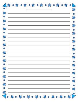 Stars And Dots Border Lined Paper By Teacher Vault Tpt