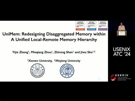 Free Video Unimem Redesigning Disaggregated Memory Within A Unified Local Remote Memory