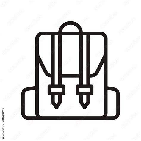 Backpack Icon In Trendy Outline Style Design Vector Graphic Illustration Backpack Icon For