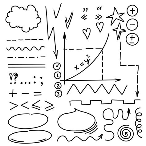 collection de soulignement de croquis d emphase de forme de ligne swirl swoosh bulle de