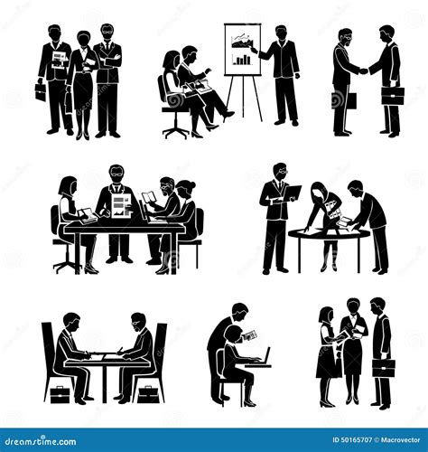 Teamwork Icons Black Stock Vector Image Of Handshake 50165707