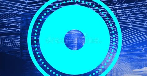 composition of blue scope scanning over computer circuit board on blue