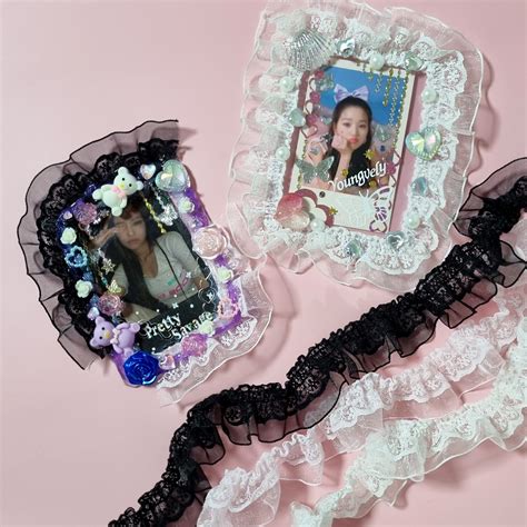 뽀뽀상점 레이스 프릴 화이트 리본 웨딩 탑꾸 탑로더 꾸미기 포카 사진 폴꾸 투머치 폴라로이드 원단 위시버킷