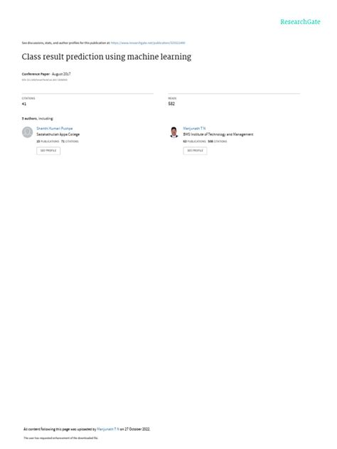 class result prediction using machine learning pdf statistical classification machine learning