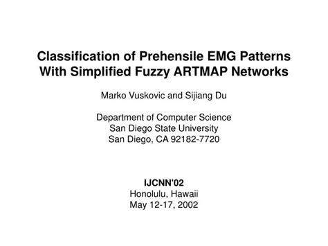 Ppt Classification Of Prehensile Emg Patterns With Simplified Fuzzy
