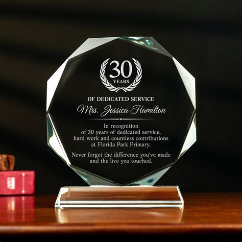 Personalized Employee Appreciation Crystal Award Lucy Engraving