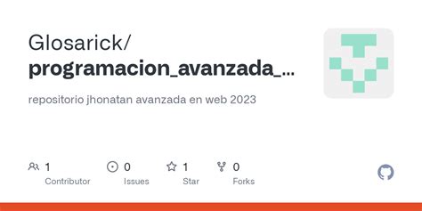GitHub Glosarick Programacion Avanzada En Web Repositorio Jhonatan Avanzada En Web