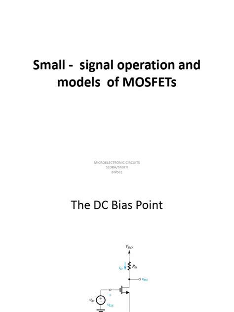 Small Signal Analysis Pdf Amplifier Mosfet
