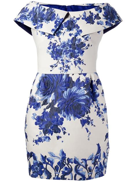 Lyst Valentino Intricate Cocktail Dress In Blue