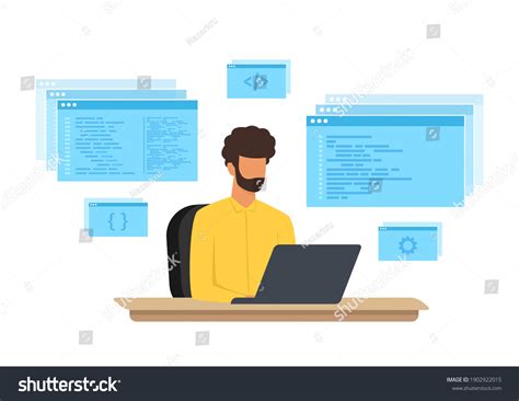 programming concept website coding engineer royalty free stock vector 1902922015