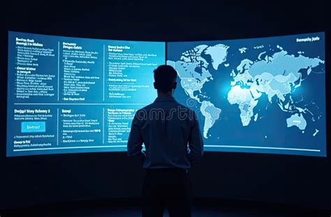 Individual Analyzing Interactive World Map And Data Display In Modern Technology Environment