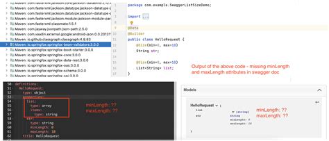 springfox bean validations size annotation does not work properly on