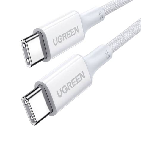 Cáp Sạc Nhanh Dài 1 5m Type C To Type C Ugreen Us557 15268 Màu Trắng Silicone Bọc Nylon Hỗ Trợ