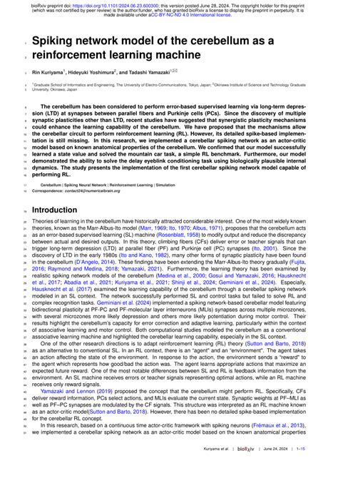 Pdf Spiking Network Model Of The Cerebellum As A Reinforcement Learning Machine
