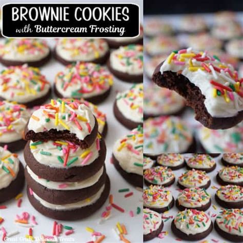 Brownie Cookies With Buttercream Frosting Great Grub Delicious Treats