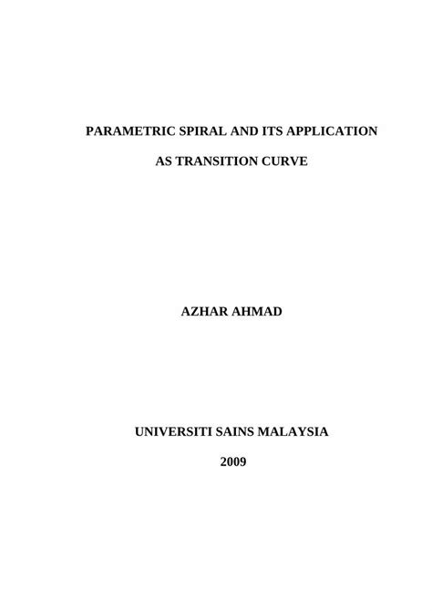 Pdf Parametric Spiral And Its Application As Transition Mmy156061parametric