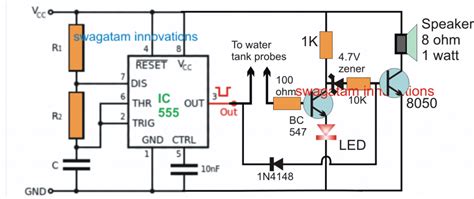 Rain Sensor Circuit Using Ic 555 Circuit Diagram
