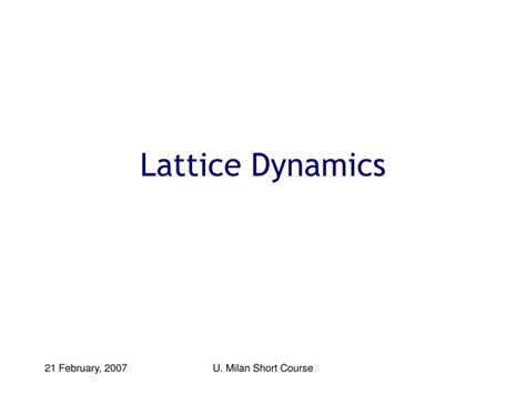 PPT Lattice Dynamics PowerPoint Presentation Free Download ID