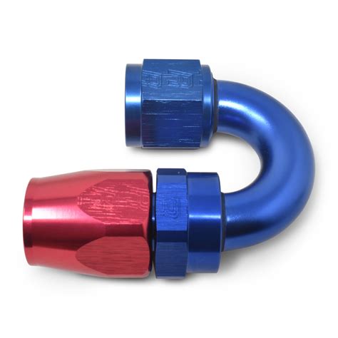 Russell Full Flow 180 Degree Hose End Tight Radius Red Blue
